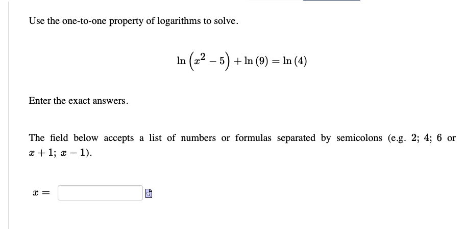 Solved Use the one-to-one property of logarithms to solve. | Chegg.com