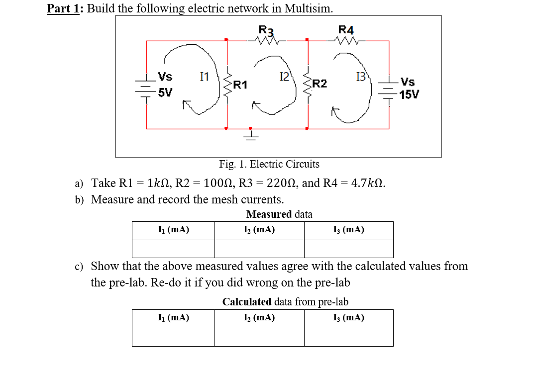 Solved Part 1: Build the following electric network in | Chegg.com