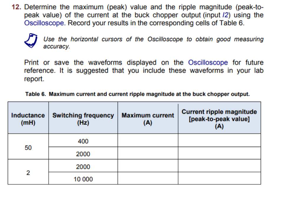 Solved 12. Determine the maximum (peak) value and the ripple | Chegg.com