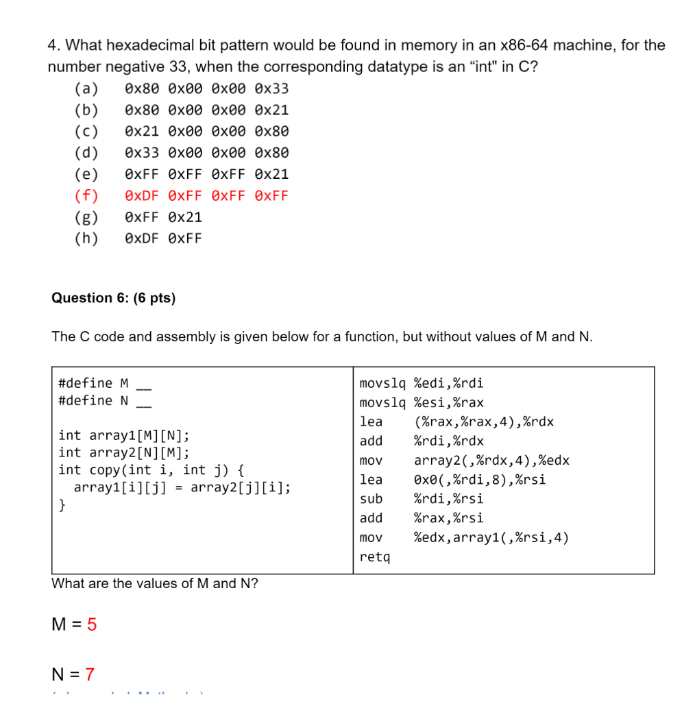 Solved 4. What hexadecimal bit pattern would be found in | Chegg.com