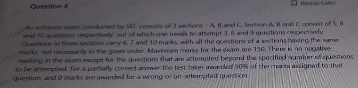 Solved In the exam, the candidate gets -1 mark per question | Chegg.com