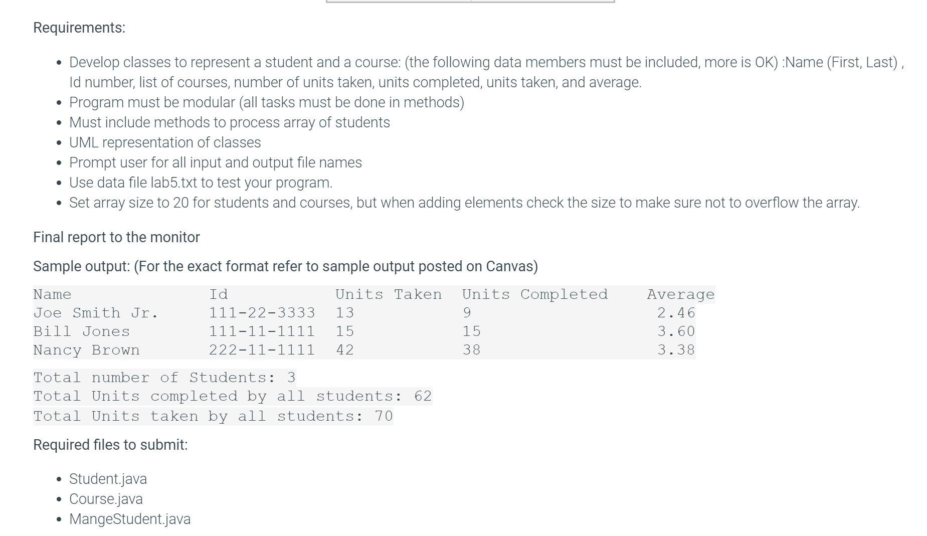 Solved 10.14 Assign 3 Write a Java program that prompts user | Chegg.com