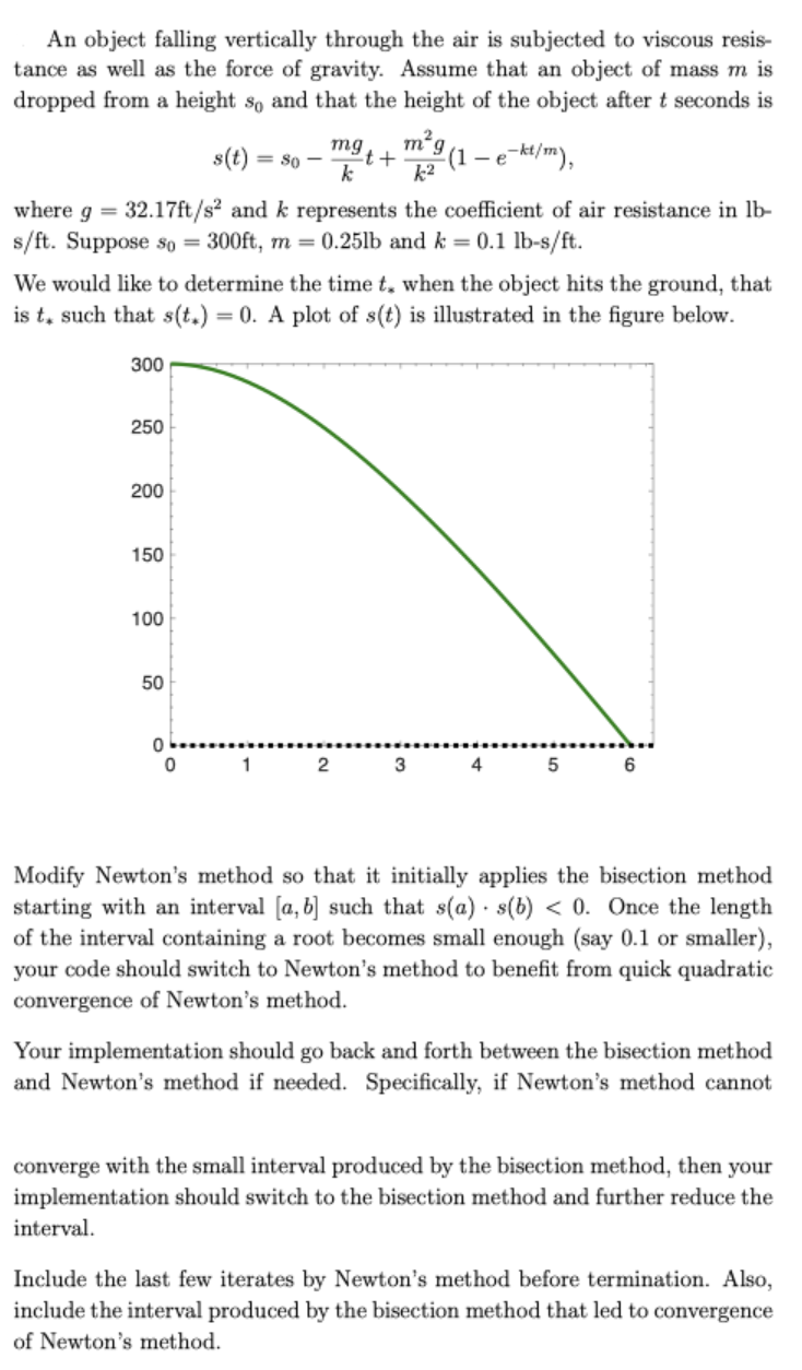 Solved An Object Falling Vertically Through The Air Is