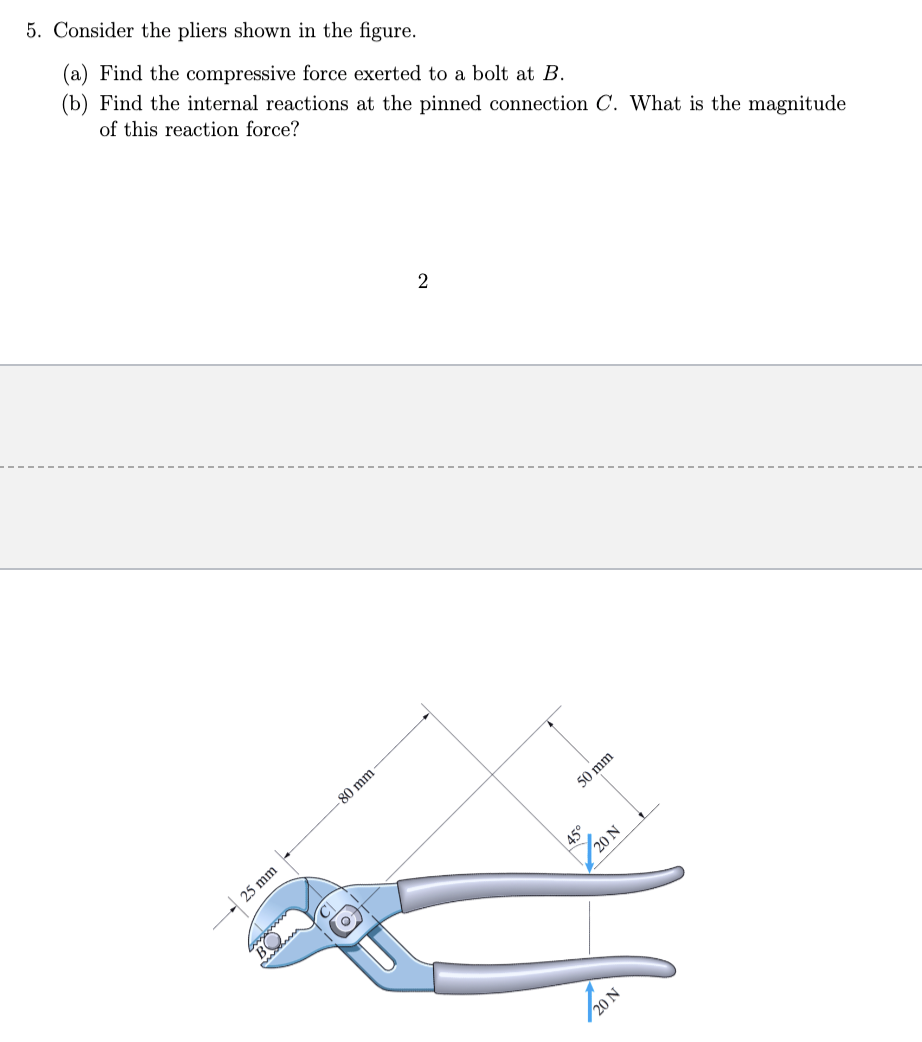 Solved 5. Consider the pliers shown in the figure. (a) Find | Chegg.com