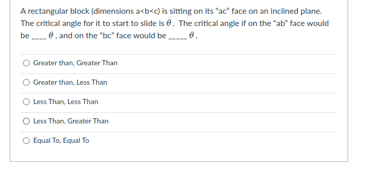 Solved A rectangular block (dimensions a | Chegg.com
