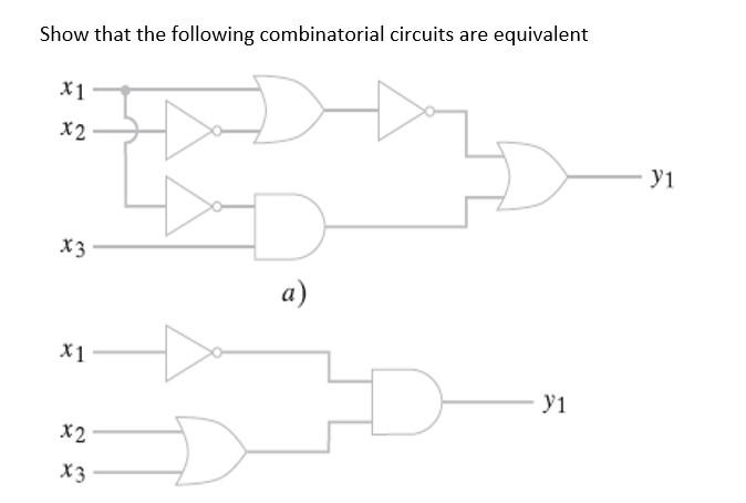 Solved Show that the following combinatorial circuits are | Chegg.com