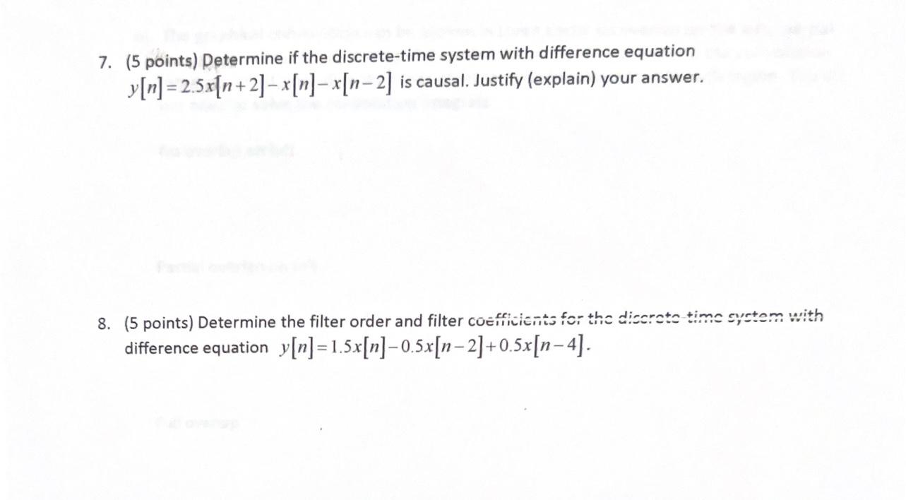 Solved 7. (5 points) Determine if the discrete-time system | Chegg.com