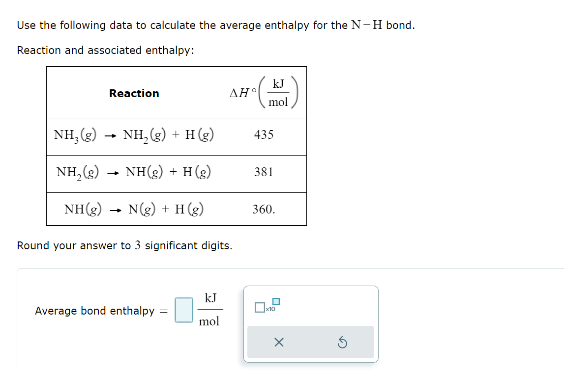 Solved Use the following data to calculate the average | Chegg.com