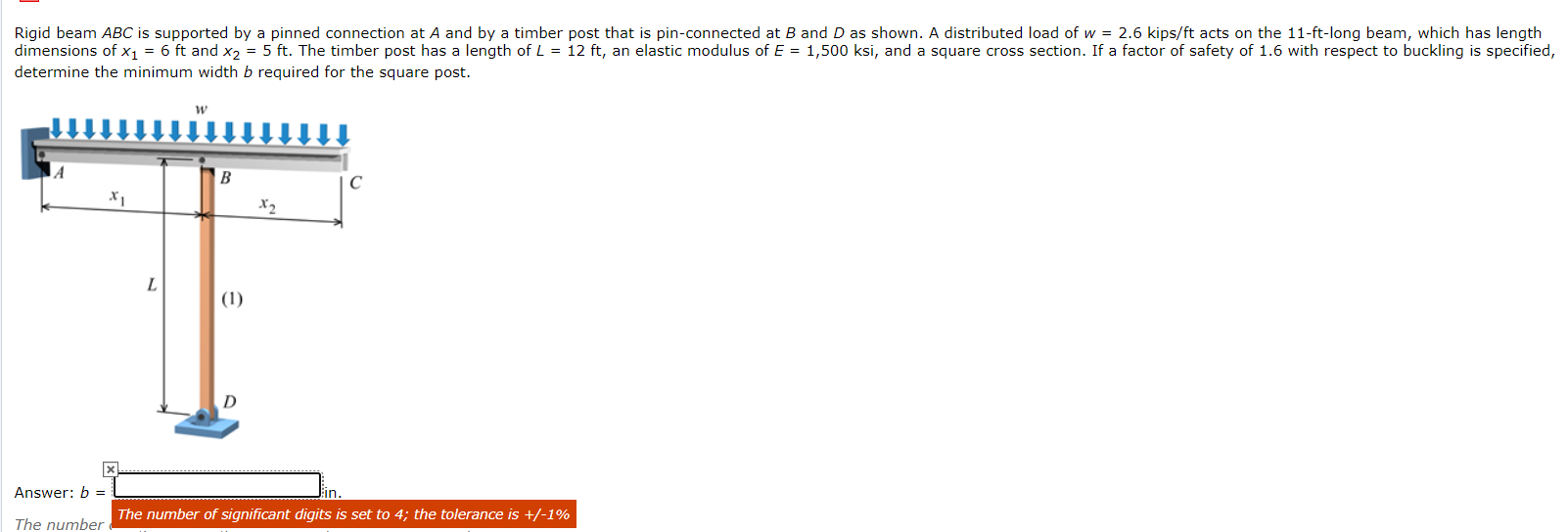 Solved Rigid beam ABC is supported by a pinned connection at | Chegg.com