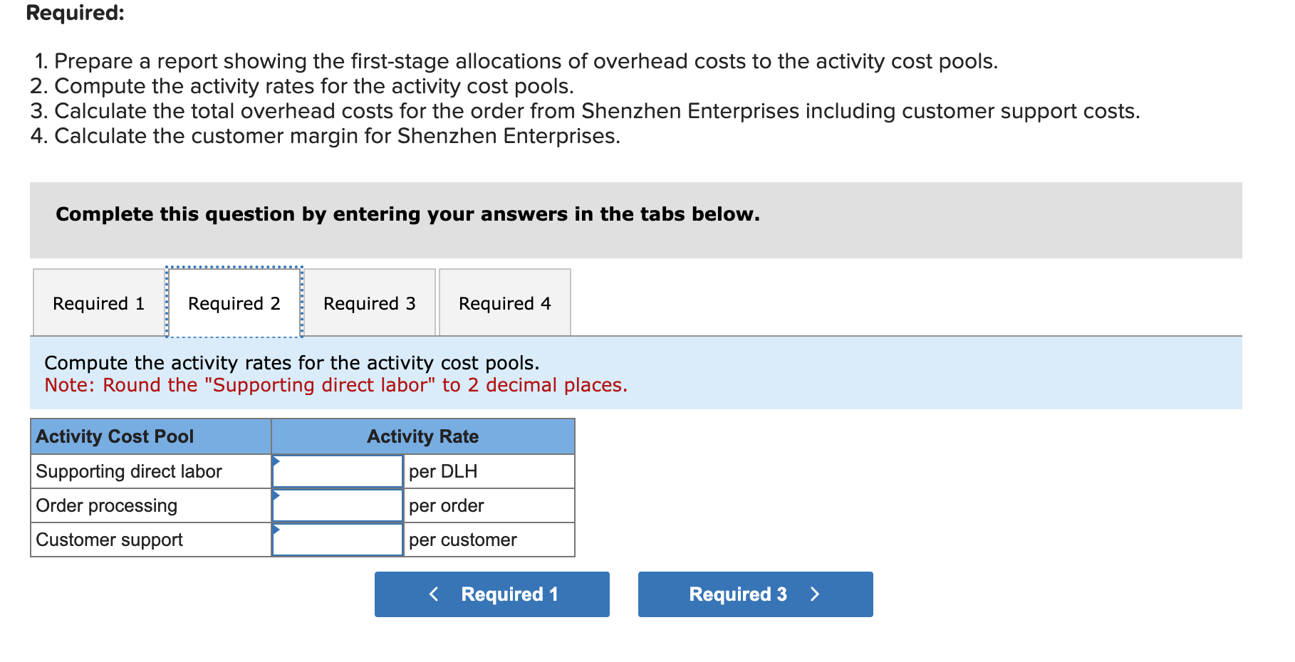 Solved Required: 1. Prepare a report showing the | Chegg.com