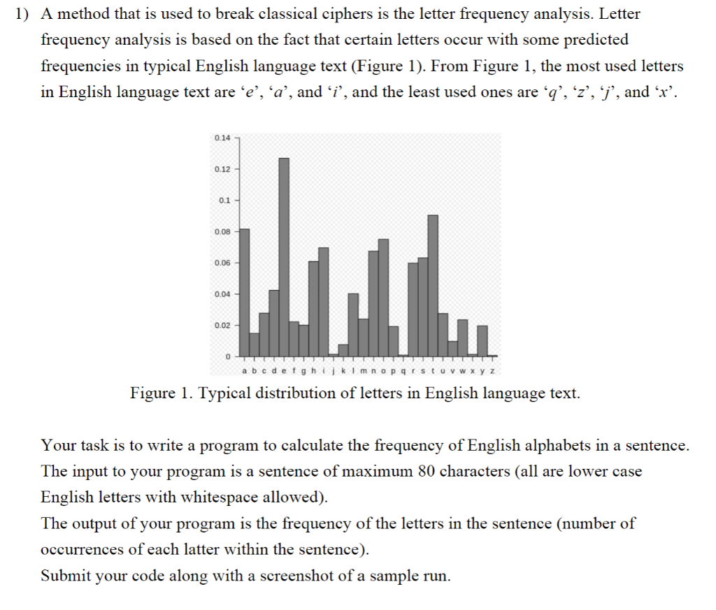 Solved 1) A method that is used to break classical ciphers | Chegg.com
