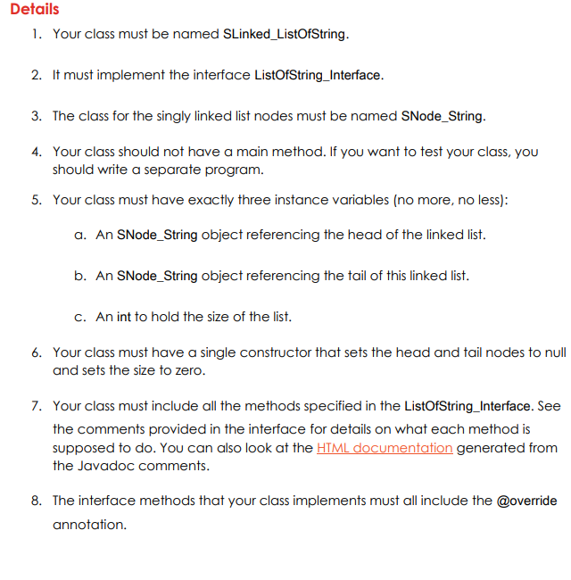 Solved 4. Your class should not have a main method. If you | Chegg.com