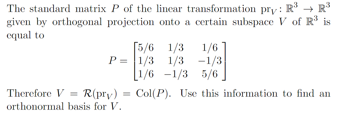Solved + R3 The standard matrix P of the linear | Chegg.com