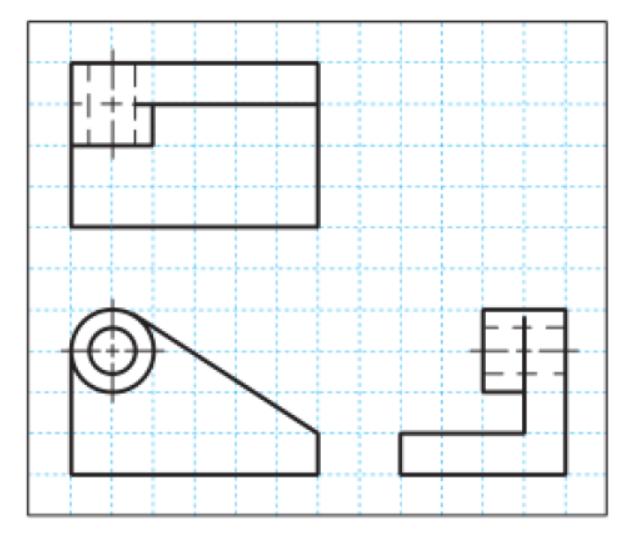 Solved Given three incomplete views of a multi-view drawing | Chegg.com