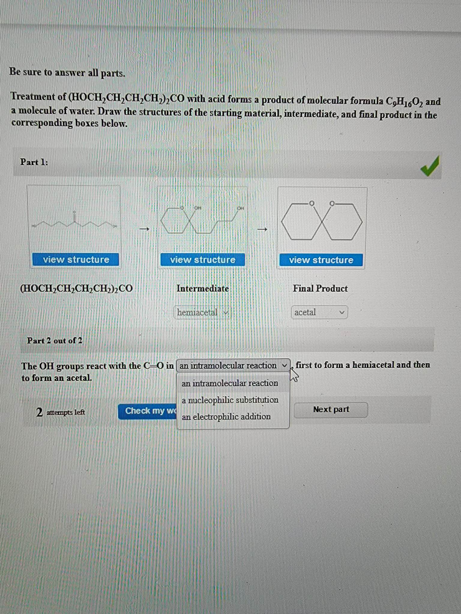 Solved Be sure to answer all parts. Treatment of | Chegg.com