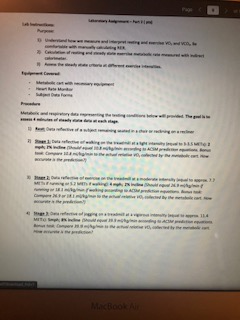 1. Complete the tables above by calculating RER for | Chegg.com