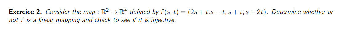 Solved Exercice 2. ﻿Consider the map : R2→R4 ﻿defined | Chegg.com