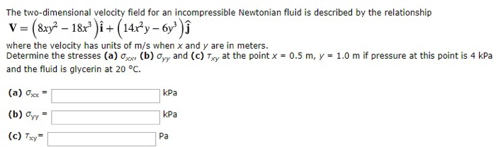 Solved The two-dimensional velocity field for an | Chegg.com