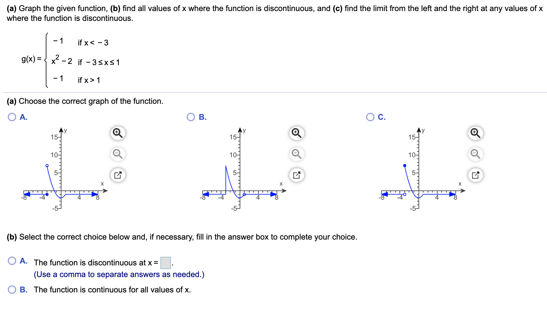 Solved (a) Graph the given function, (b) find all values of | Chegg.com
