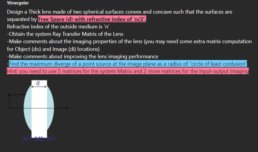 Solved Design a Thick lens made of two spherical surfaces | Chegg.com