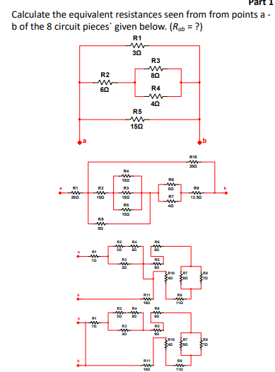 Solved Calculate the equivalent resistances seen from from | Chegg.com