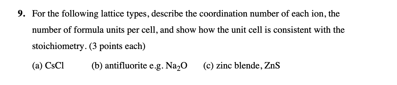 Solved 9 For The Following Lattice Types Describe The