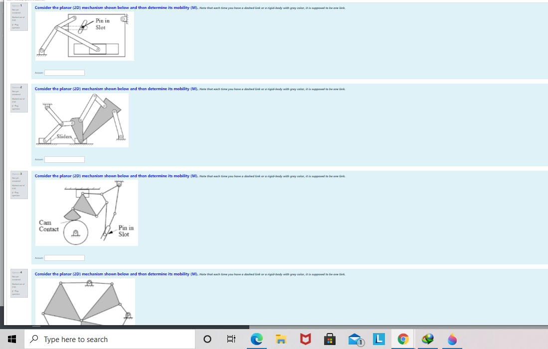 Solved Consider the planar (2D) mechanism shown below and | Chegg.com