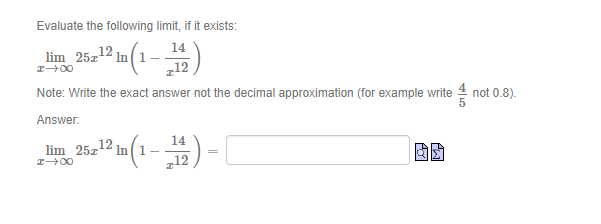 Solved Evaluate the following limit, if it exists: | Chegg.com