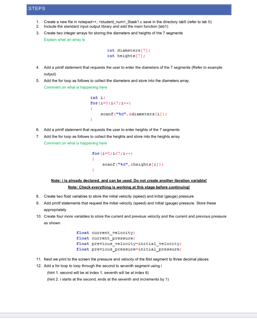 Solved STEPS 1. Create a new file in notepad++, _5task1.c | Chegg.com