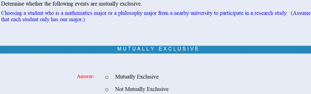 Solved Determine whether the following events are mutually | Chegg.com