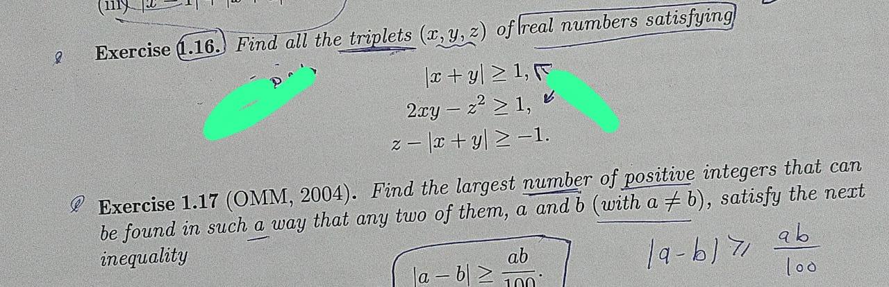 Solved Exercise (1.16. Find all the triplets (x,y,z) of | Chegg.com