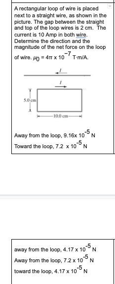 Solved A rectangular loop of wire is placed next to a | Chegg.com