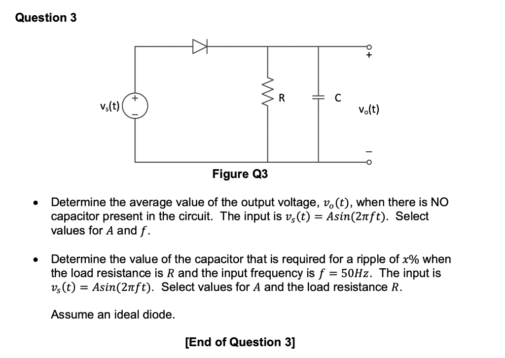 Solved Question 3 - Determine the average value of the | Chegg.com