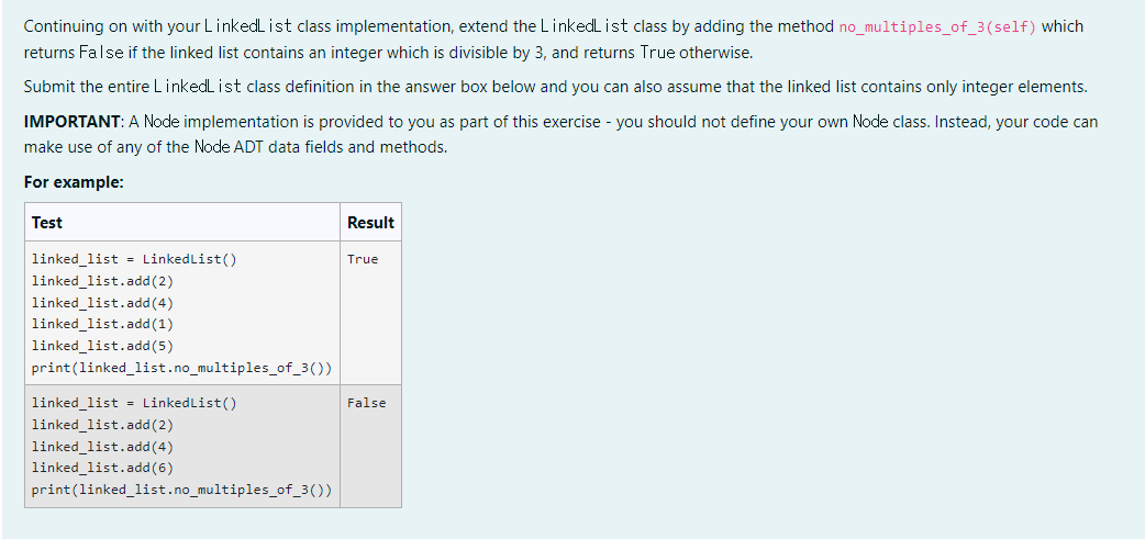 Solved in python please previous code class LinkedList: | Chegg.com
