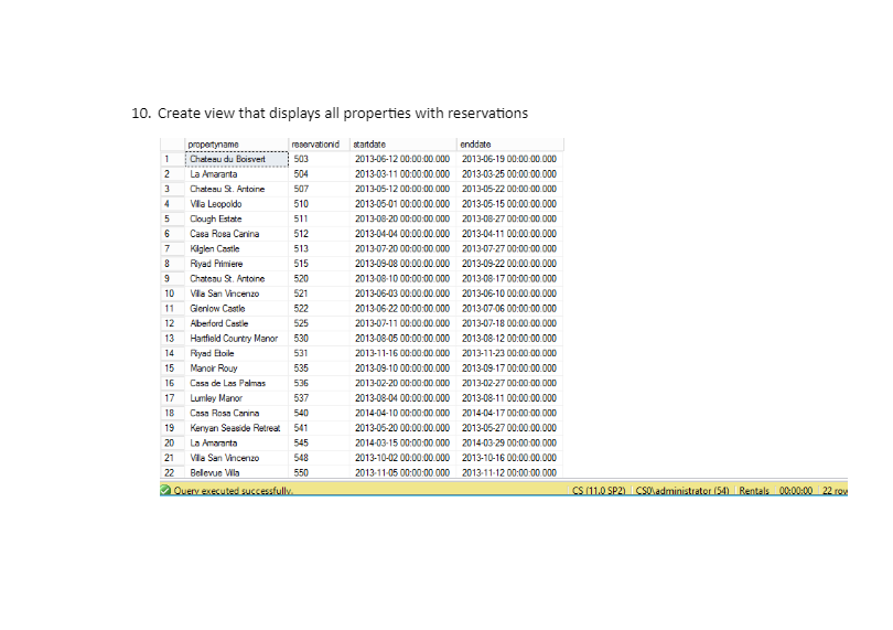 Solved 10. Create view that displays all properties with | Chegg.com
