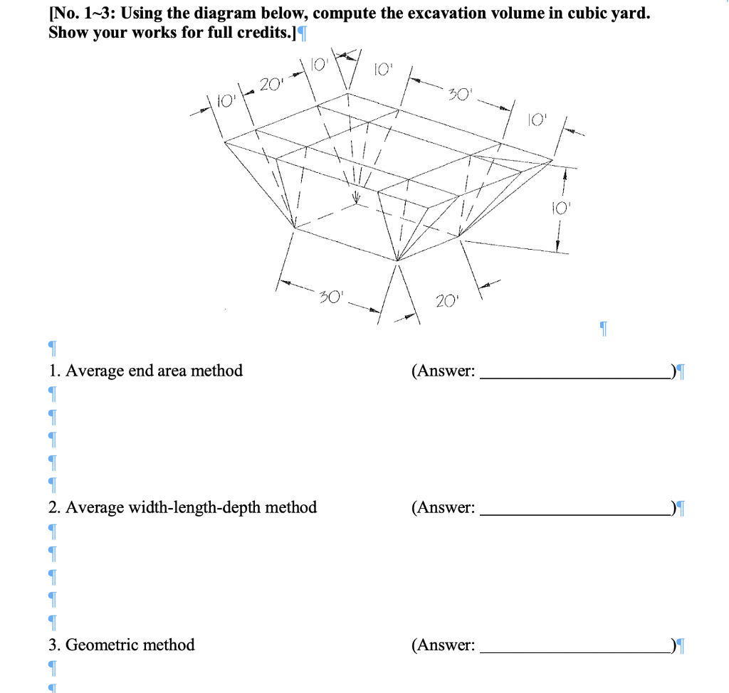 Solved No. 1-3: Using the diagram below, compute the | Chegg.com