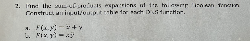 2. Find the sum-of-products expansions of the | Chegg.com