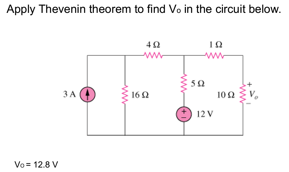 Solved Apply Thevenin theorem to find Vo in the circuit | Chegg.com