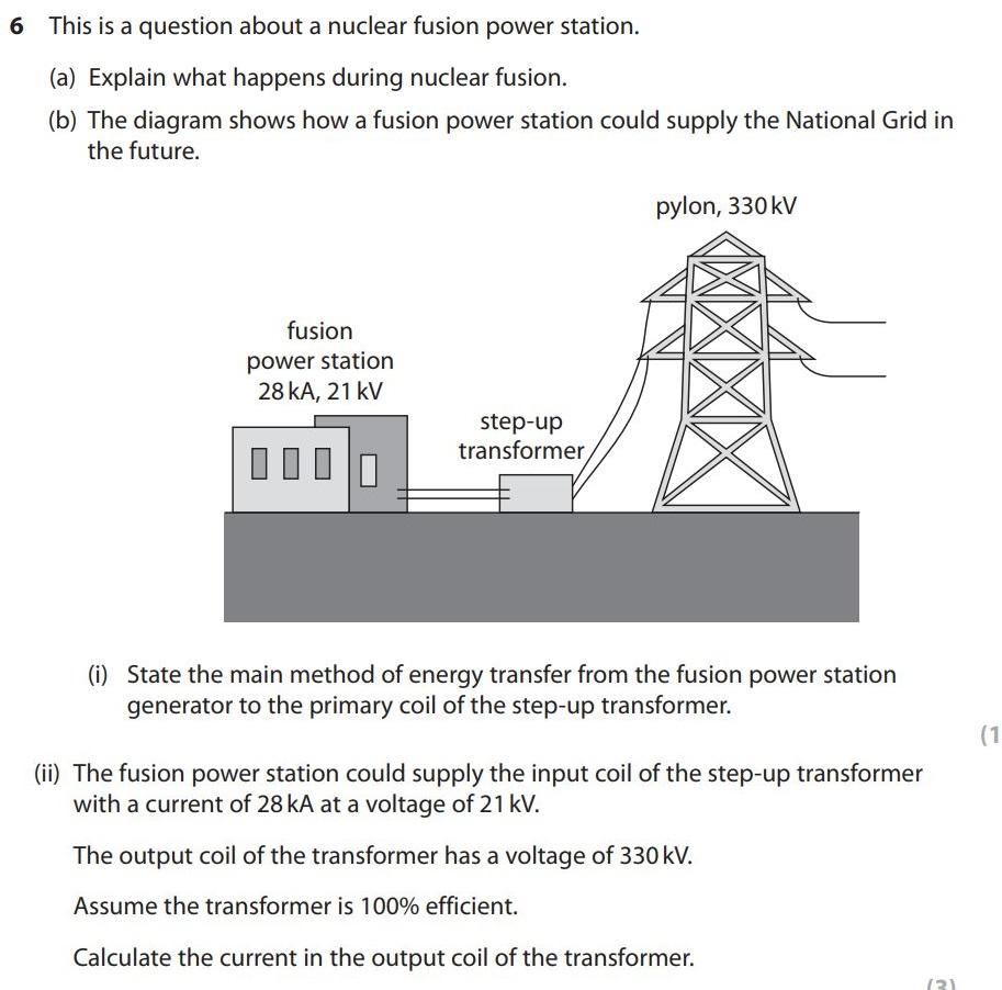 Solved 6 This is a question about a nuclear fusion power | Chegg.com