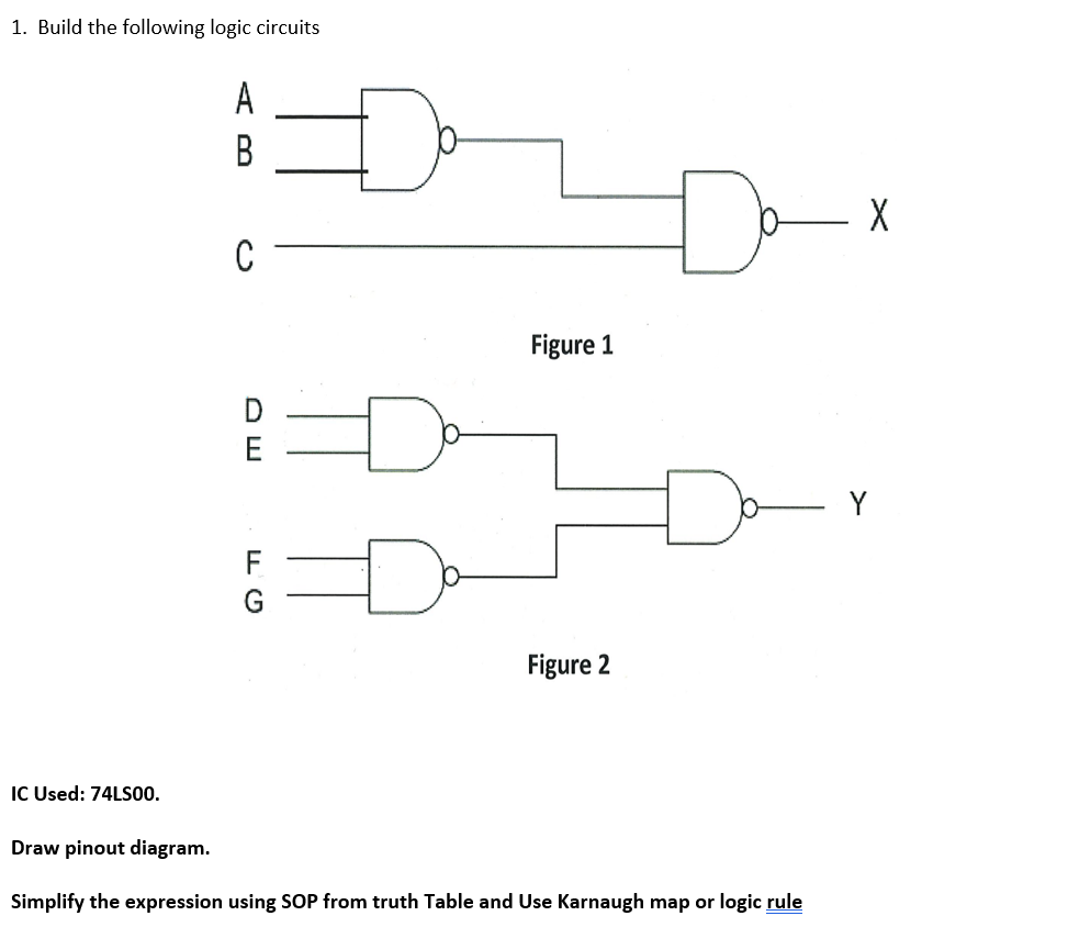 Solved 1. Build the following logic circuits Figure 1 IC | Chegg.com