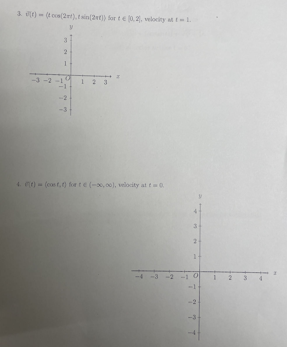 Solved 3. v(t)= tcos(2πt),tsin(2πt) for t∈[0,2], velocity | Chegg.com