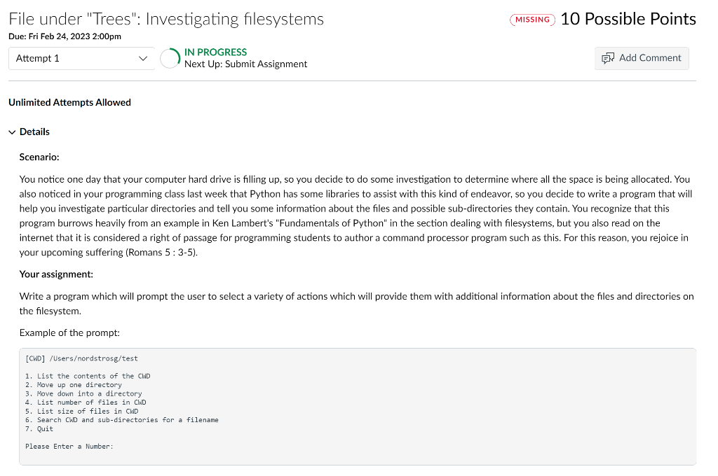 Solved File under "Trees": Investigating filesystems | Chegg.com