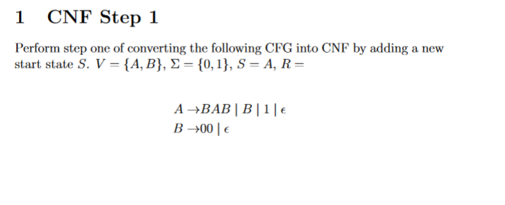 Solved 1 CNF Step 1 Perform step one of converting the | Chegg.com