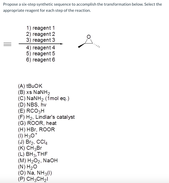 Solved Propose a six-step synthetic sequence to accomplish | Chegg.com