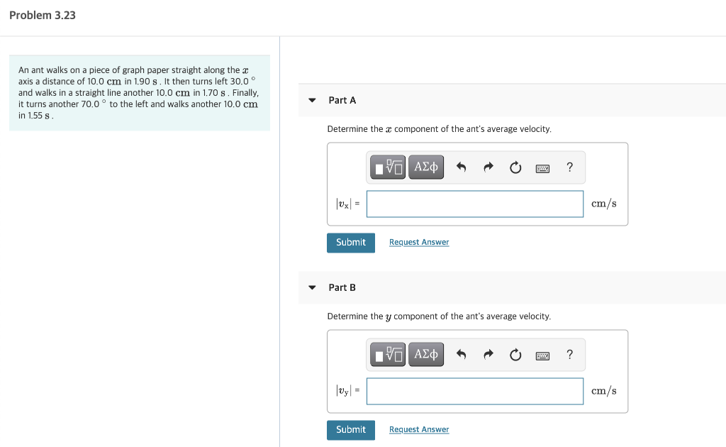 Solved Problem 3.23 An ant walks on a piece of graph paper | Chegg.com