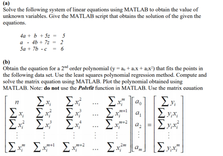 Solved (a). Solve the following system of linear equations | Chegg.com