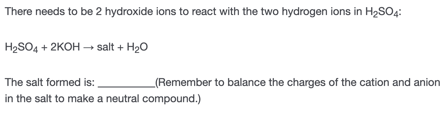Solved There needs to be 2 ﻿hydroxide ions to react with the | Chegg.com