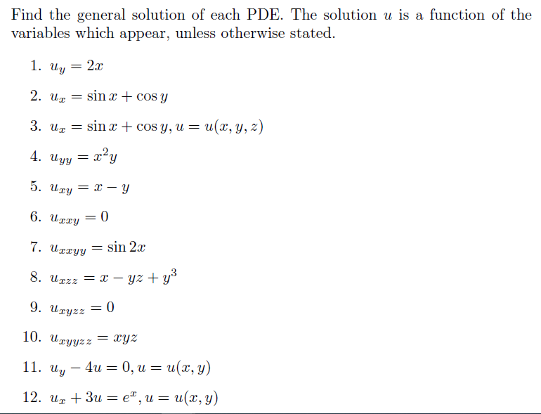 Solved Find the general solution of each PDE. The solution u | Chegg.com