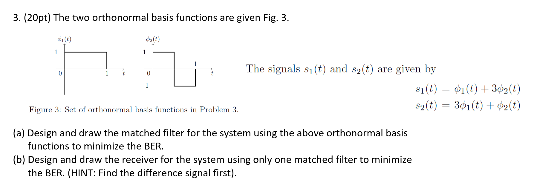 3. (20pt) The two orthonormal basis functions are | Chegg.com