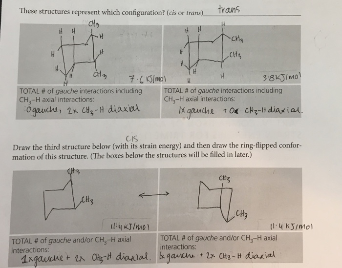 These structures represent which configuration? (cis | Chegg.com